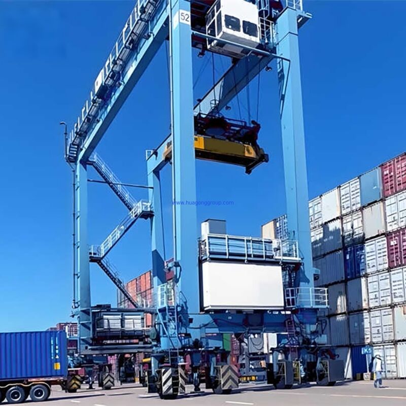 Remote Control Diesel Engine RTG Rubber Tyred Gantry Crane with 15-50 ...